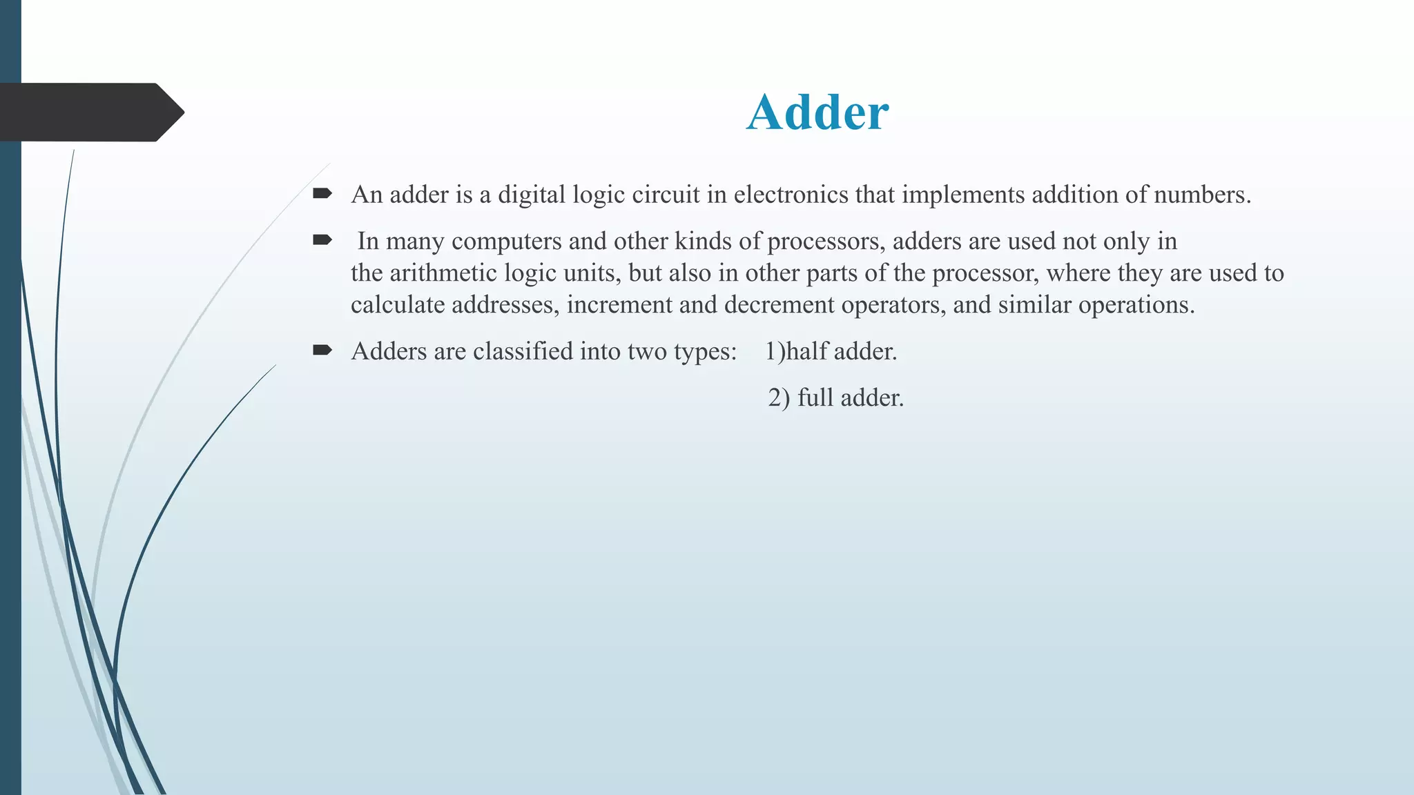 Design half ,full Adder and Subtractor | PPTX
