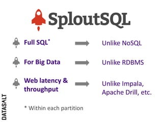 Splout SQL a richer open source database for Hadoop | PPT