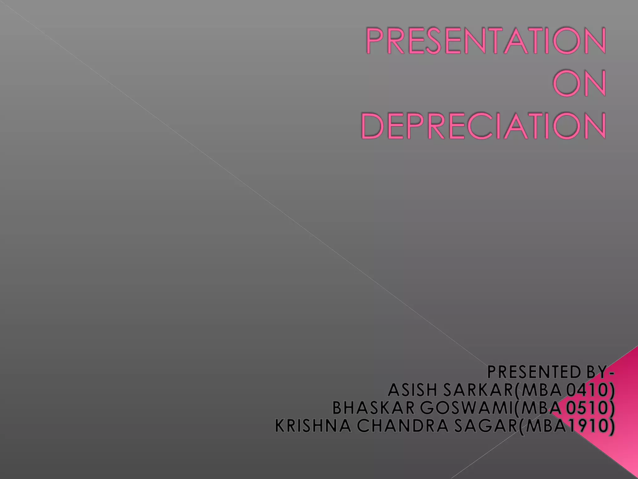 Depreciation | PPT