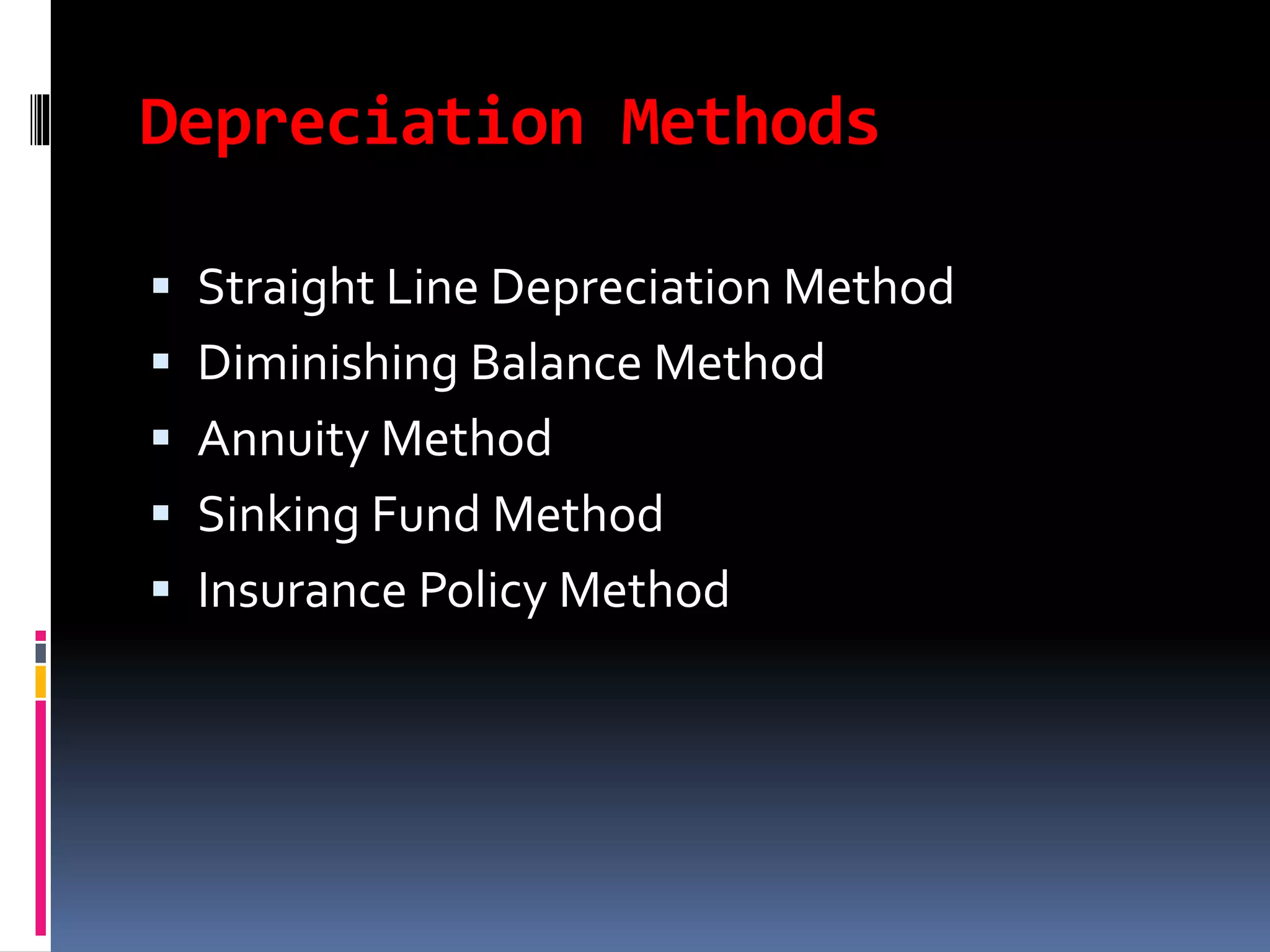 Depreciation and its types | PPTX