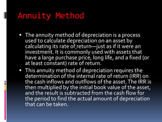 Depreciation and its types | PPTX