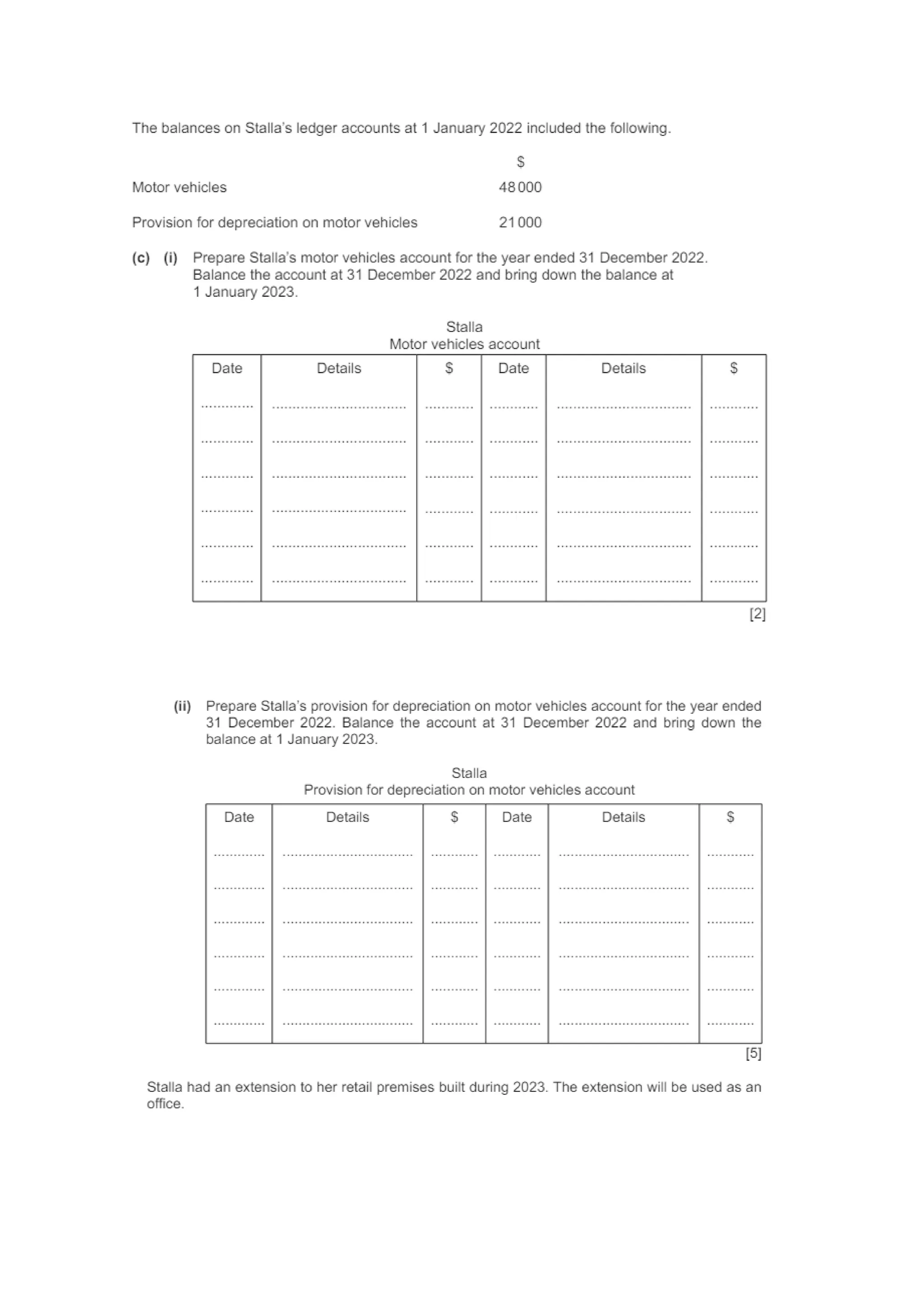Depreciation Igcse Accounting Practice Questions Pdf Business