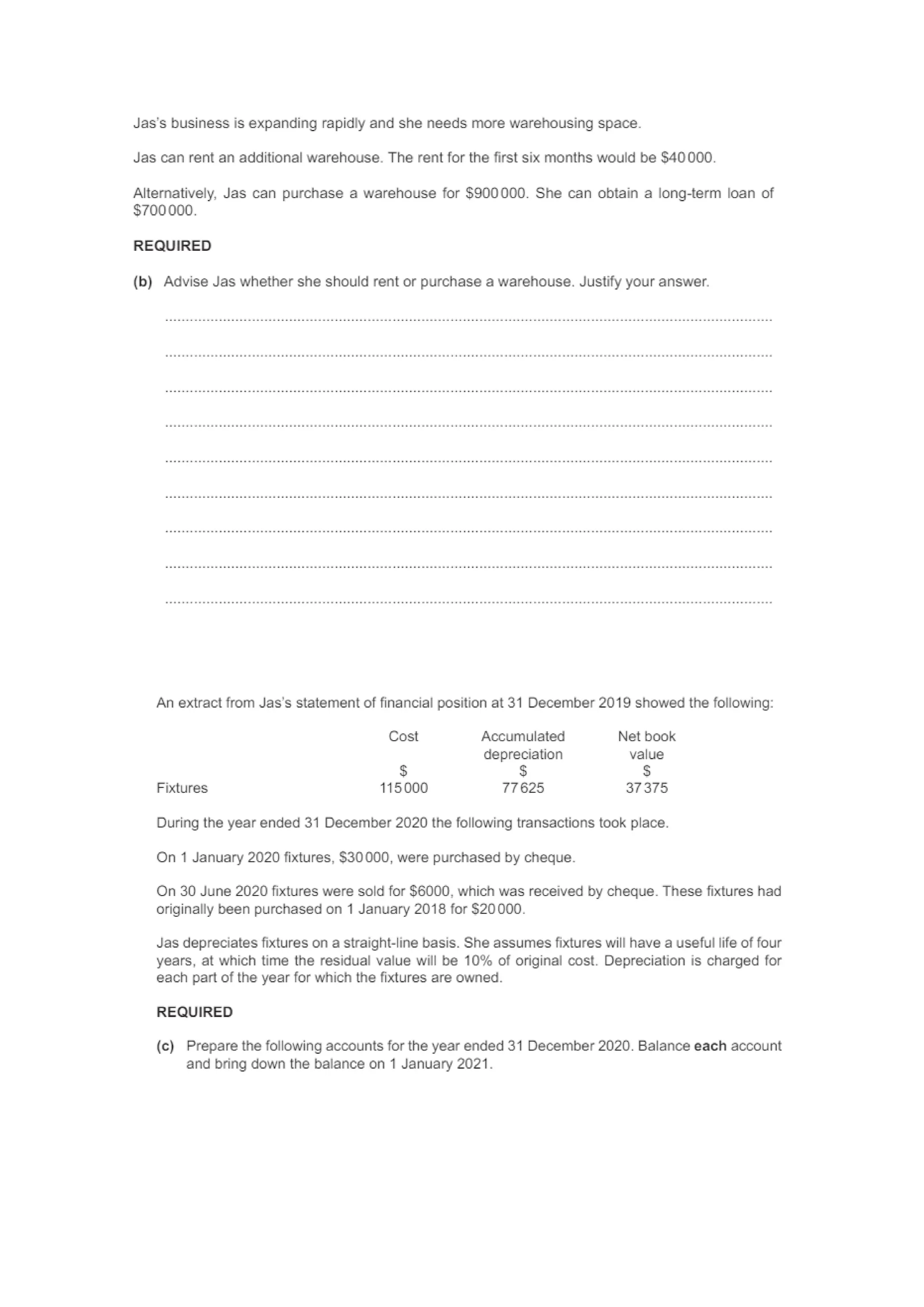 Depreciation Igcse Accounting Practice Questions Pdf Business