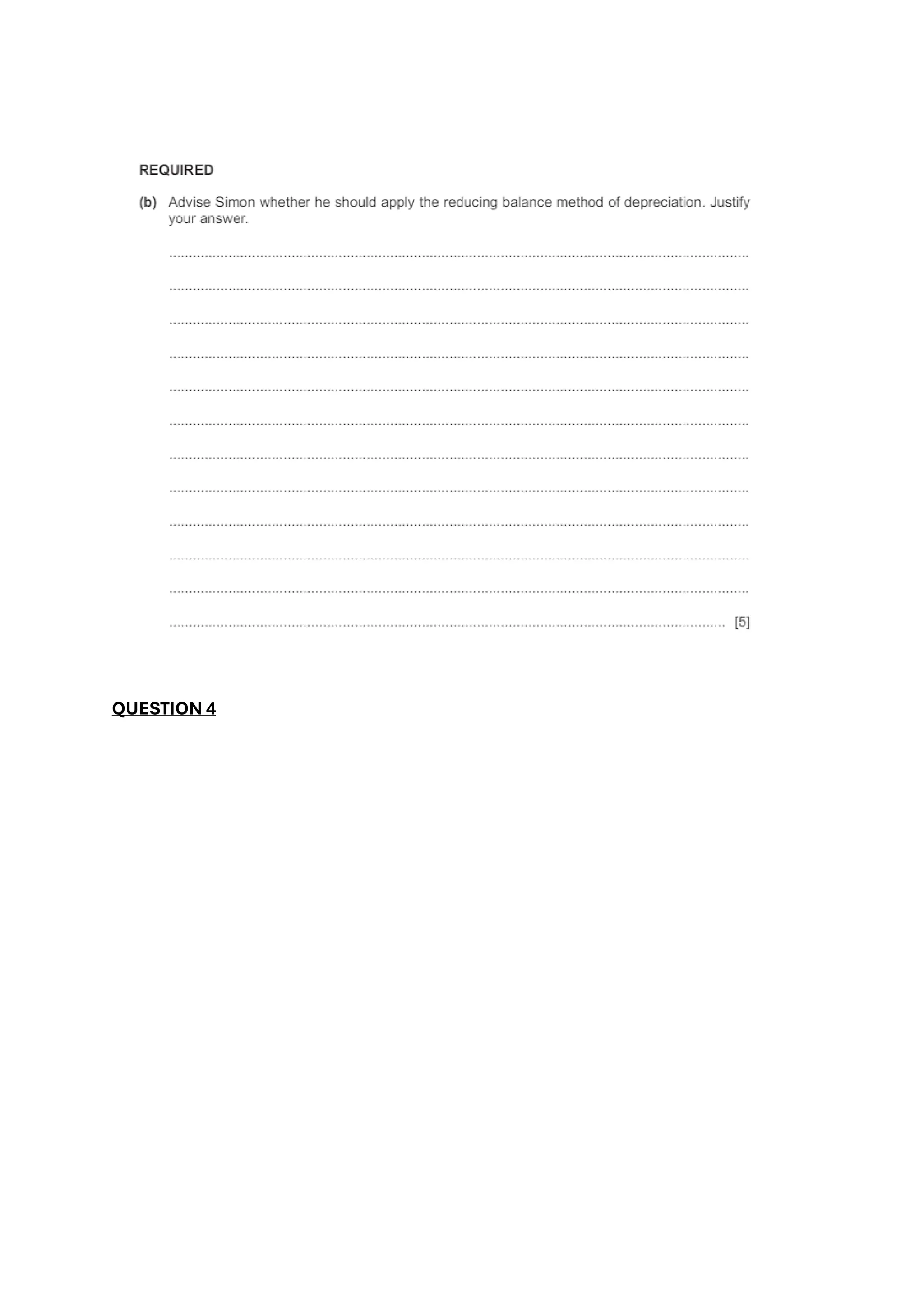 Depreciation Igcse Accounting Practice Questions Pdf Business