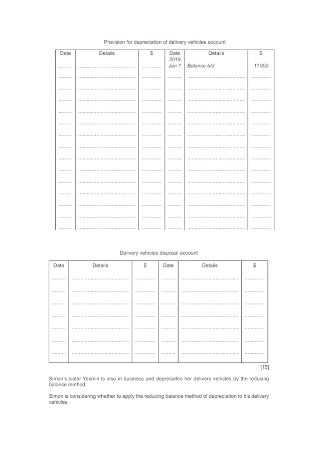 Depreciation Igcse Accounting Practice Questions Pdf Business