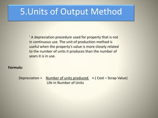 Depreciation complete concept and methods | PPTX