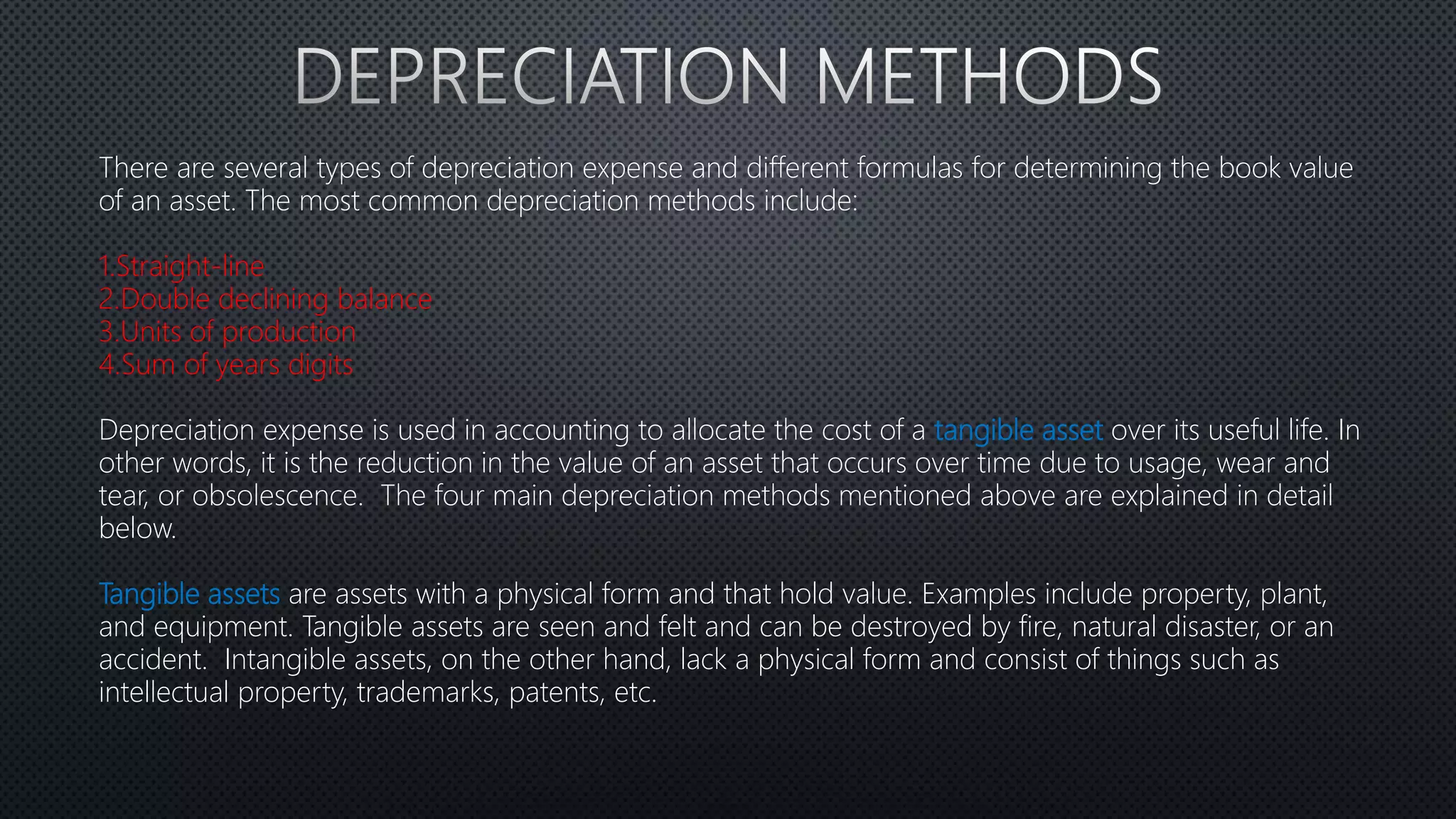 Depreciation methods | PPT Depreciation methods | PPT