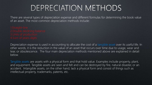 Depreciation methods | PPT