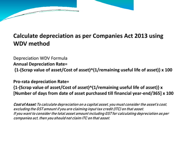 Depreciation allowance as per Indian Income Tax Act PPT.pptx | Business ...