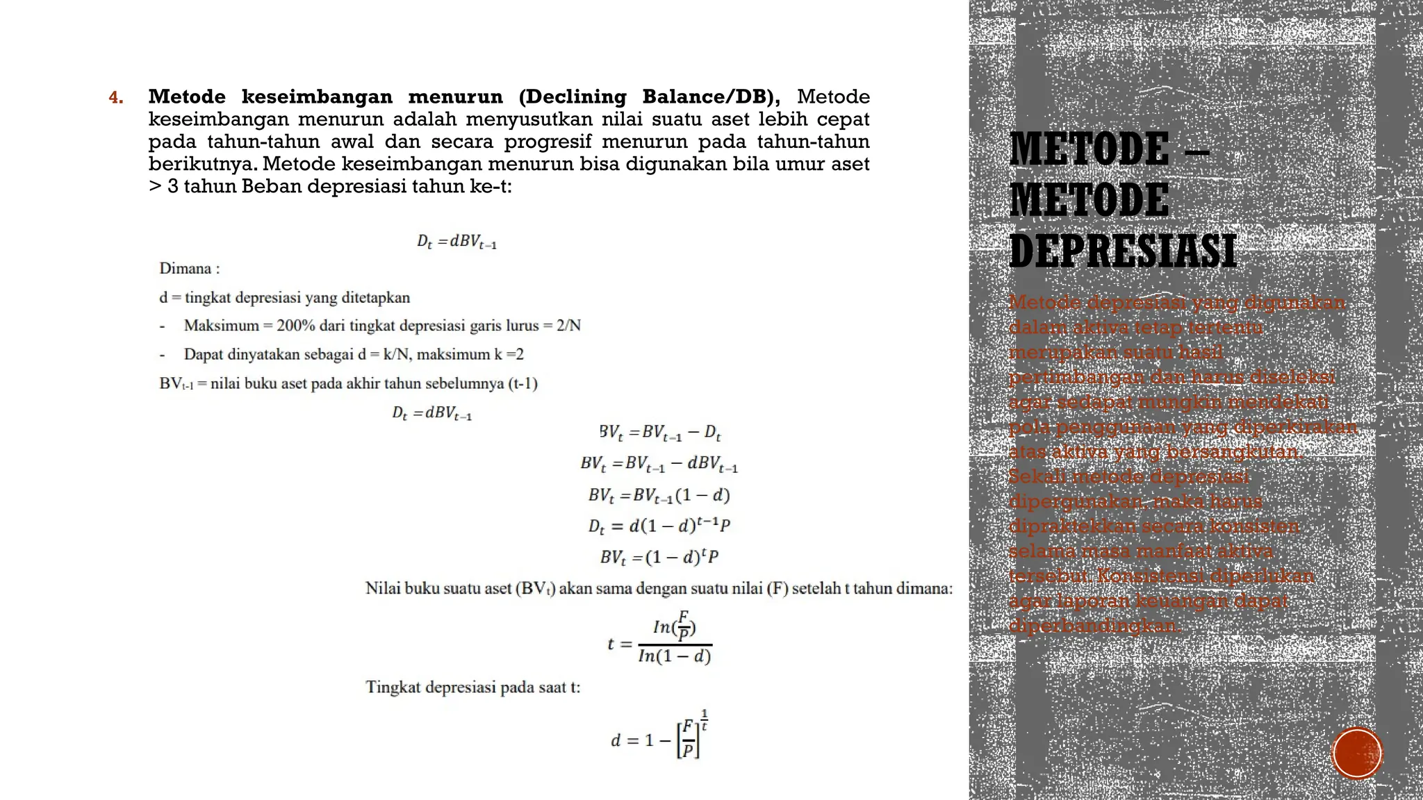 DEPRESIASI DAN PENURNAN NILAI EKONOMI TEKNIK | PPTX