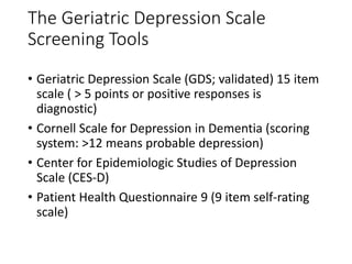 Depresive disorder in elderly. | PPT