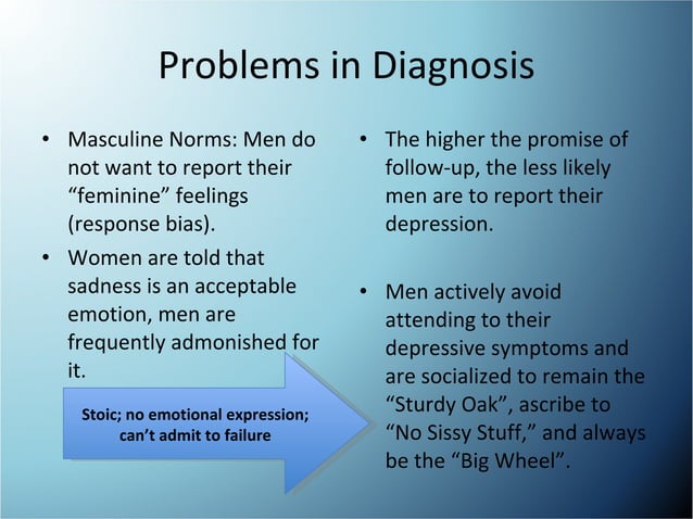 Men and depression: From masculine norms and gender differences to ...