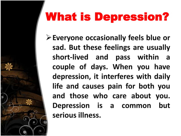Depression | PPTX | Mental Health | Diseases and Conditions