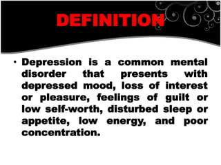 Depression | PPTX | Mental Health | Diseases and Conditions