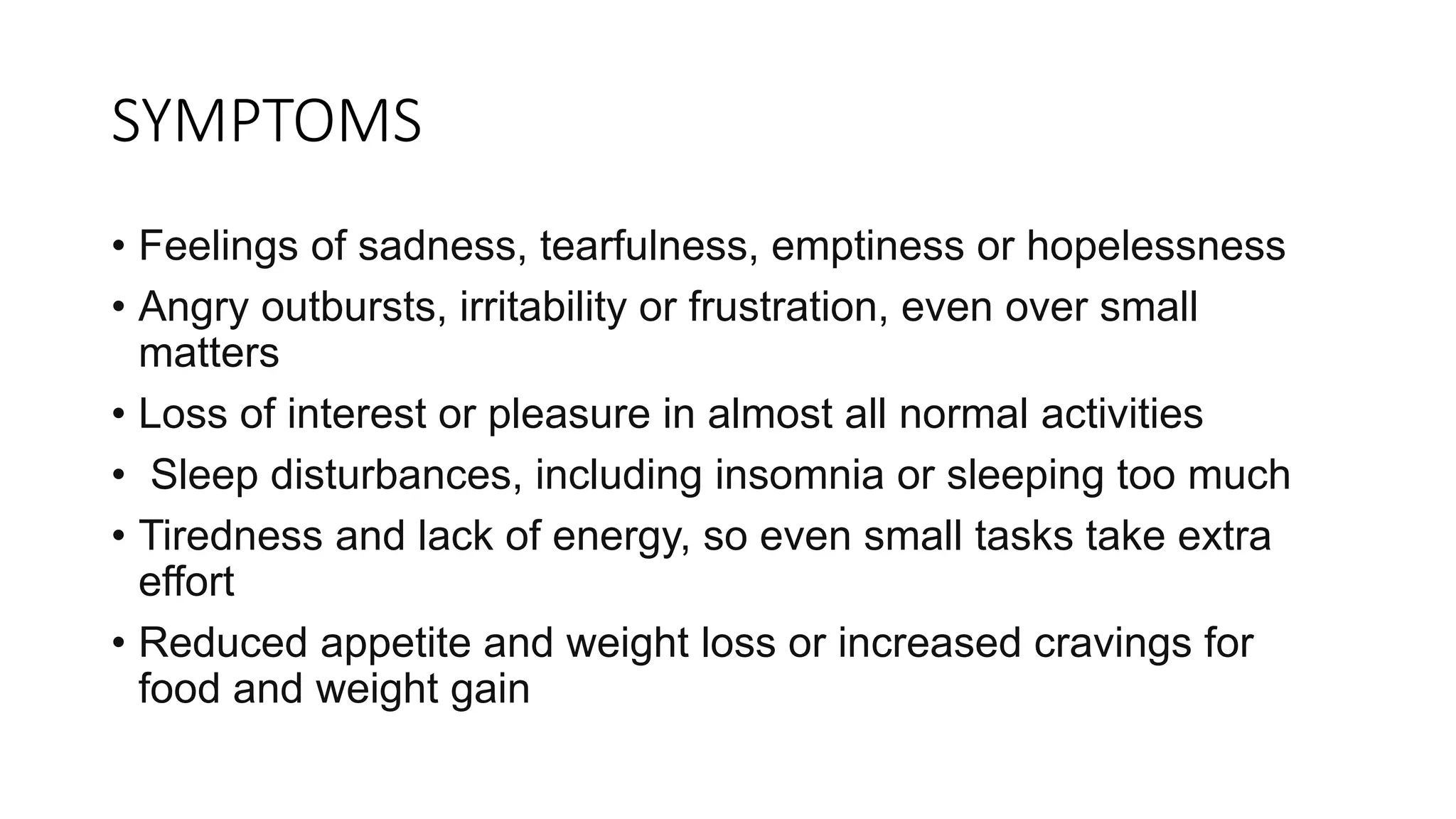 Depression -causes,symptoms,prevention | PPTX | Brain and Nervous ...