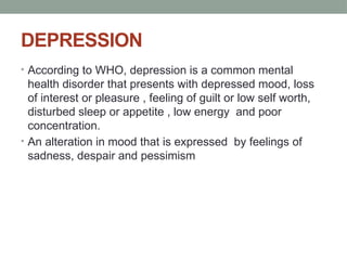 DEPRESSION.mooddisorder.nursingdiagnosispptx | PPT