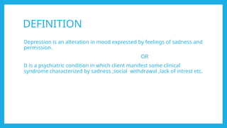 Depression by Laxman Jajoriya | PPTX