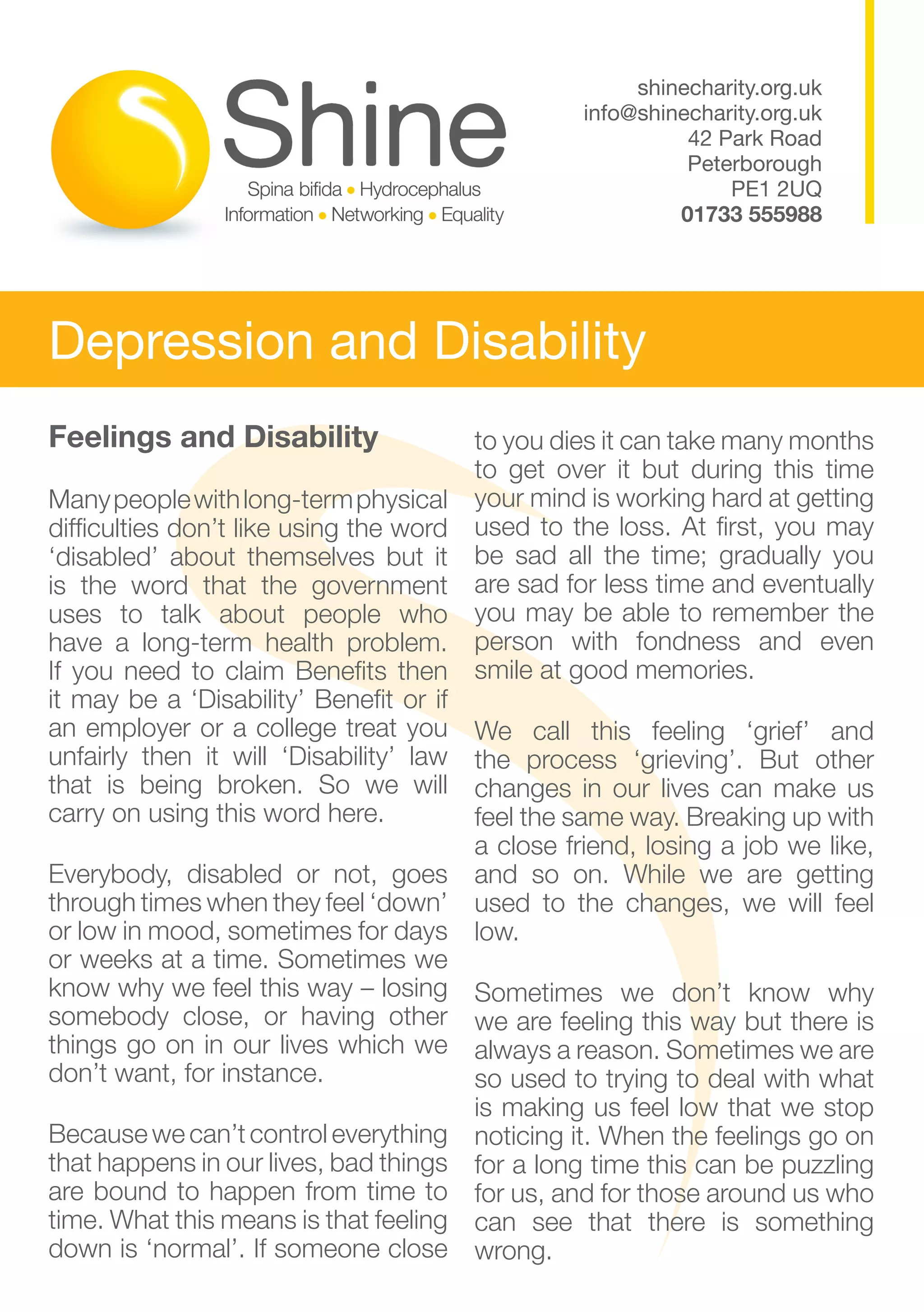 Depression and disability | PDF