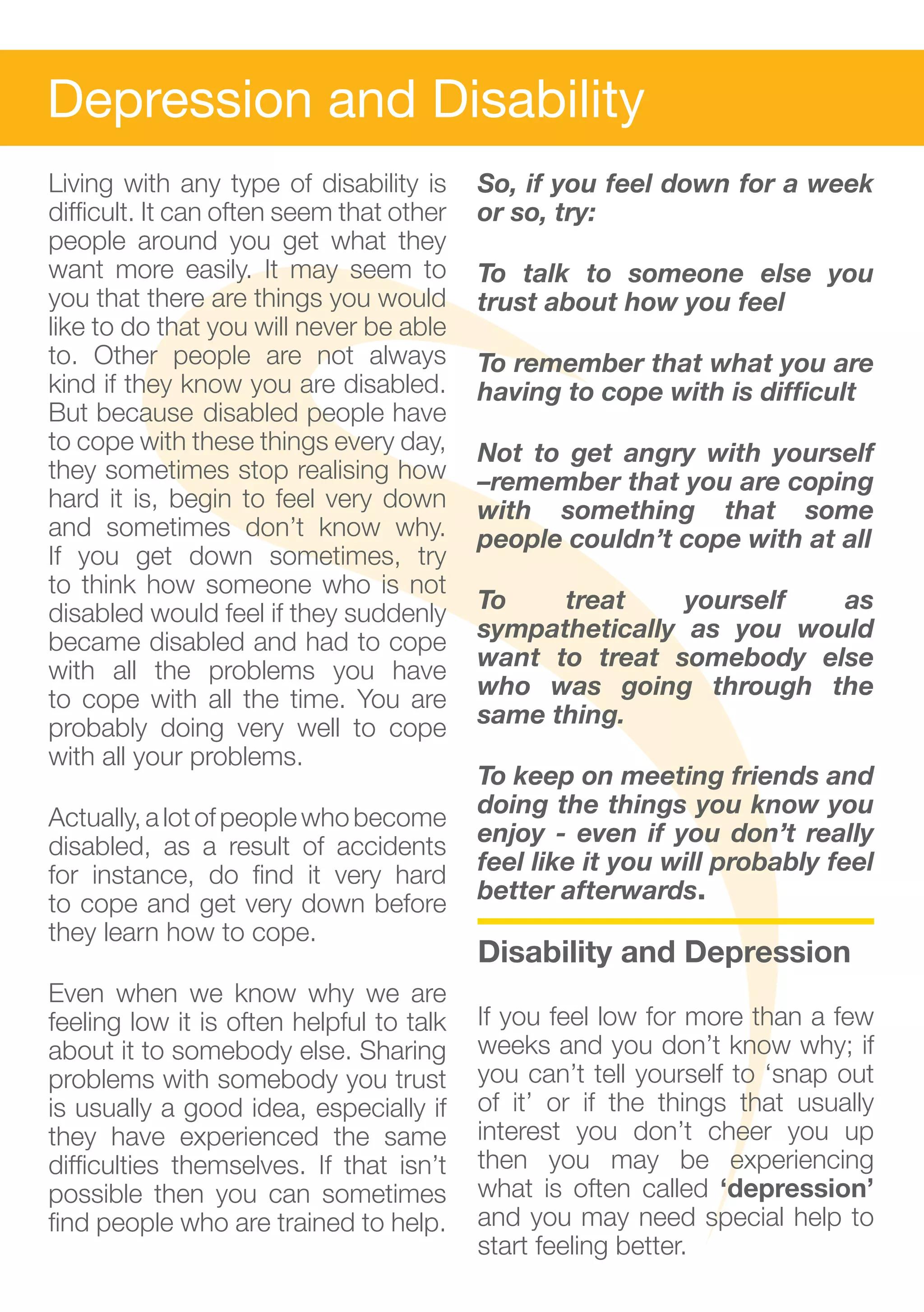 Depression and disability | PDF