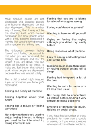 Depression and disability | PDF