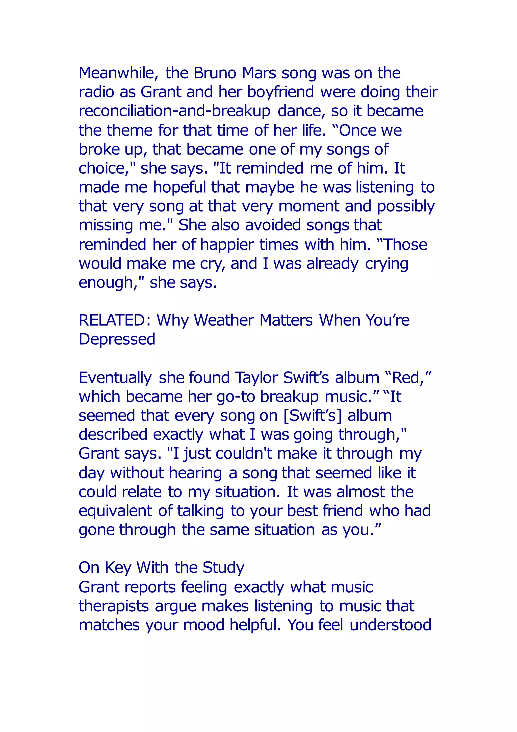 Depression can sad music heal your broken heart? | DOCX | Adult ...