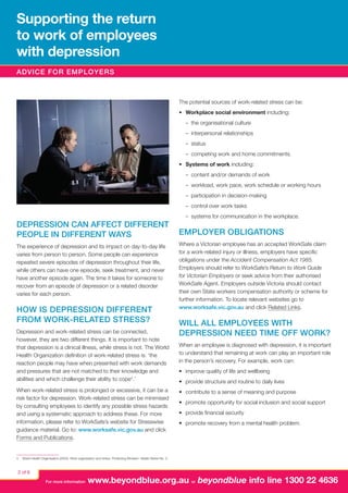 Depression supporting the return to work of employees | PDF