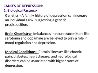 DEPRESSION (अवसाद) is a mental disorder.. | PPTX