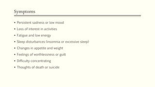 DEPRESSION & MANIA, definition, types, symptoms and treatment | PDF