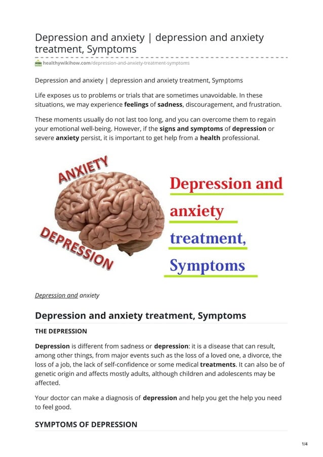 Depression and anxiety | PDF