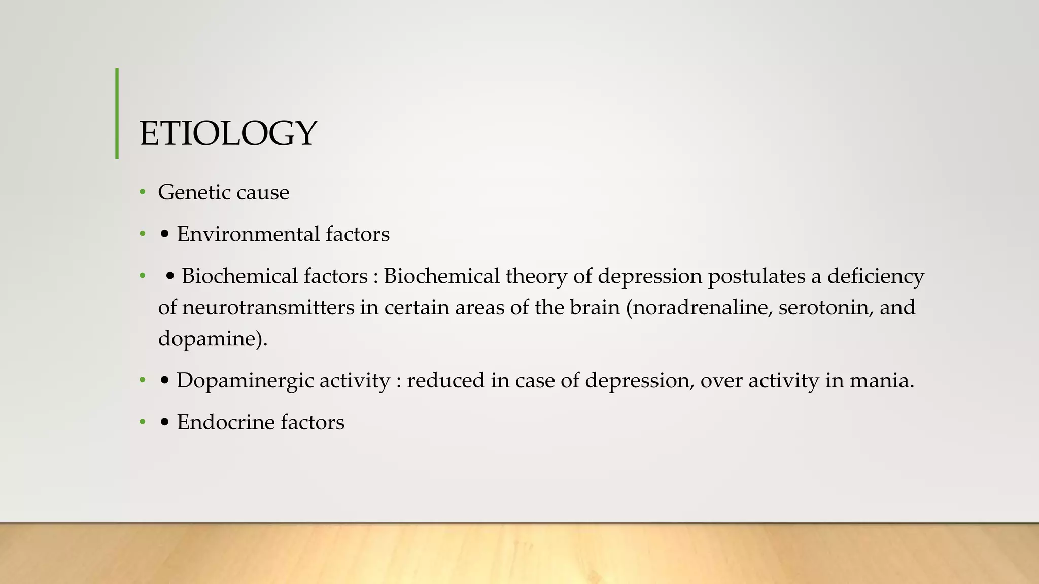Depression and mania | PPTX