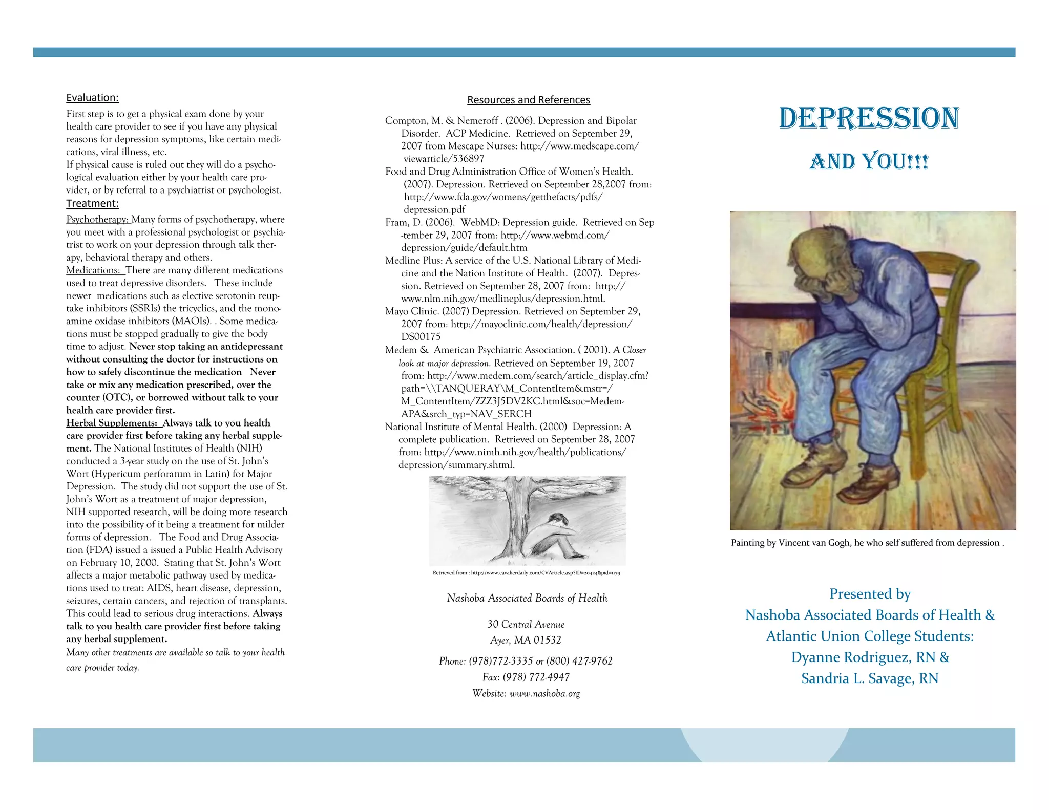 Depression Brochure | PDF | Mental Health | Diseases and Conditions