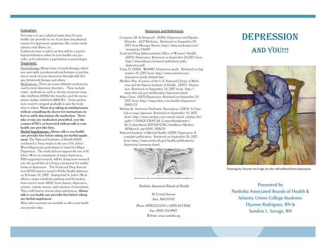 Depression Brochure | PDF | Mental Health | Diseases and Conditions