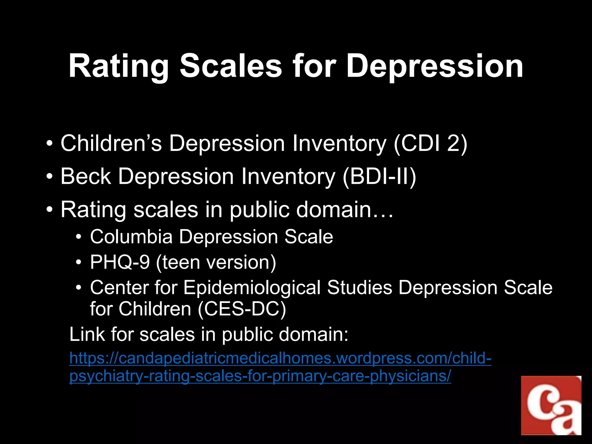 Introduction to Depressive Disorders in Children and Adolescents | PPTX