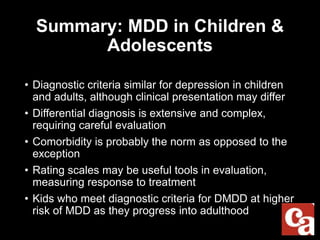 Introduction to Depressive Disorders in Children and Adolescents | PPTX