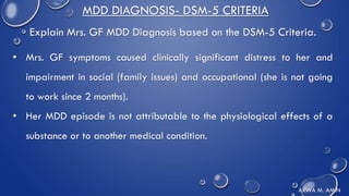 Major Depressive Disorder (MDD) | PDF