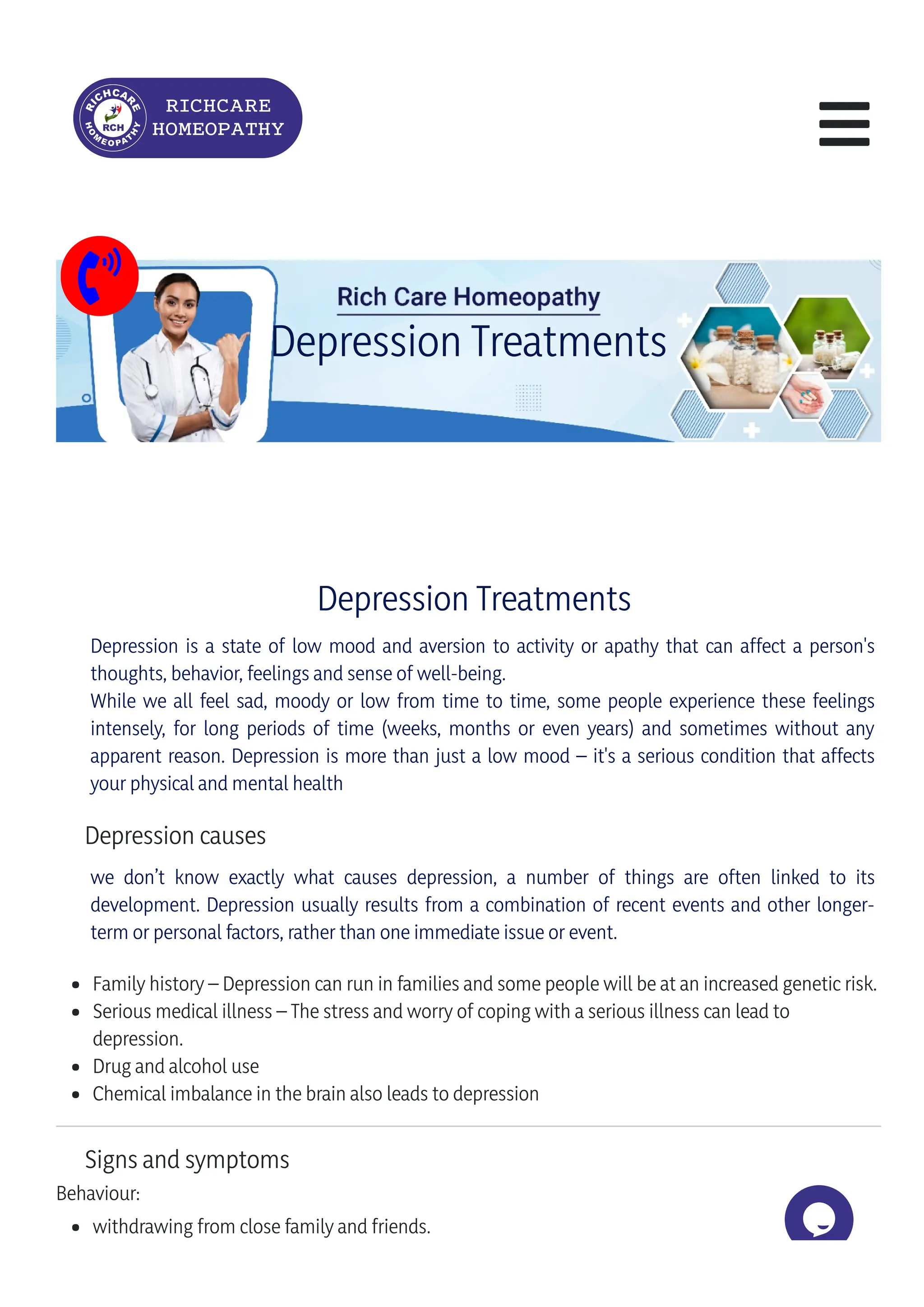 Depression Homeopathy Treatments in Bangalore -Rich Care.pdf