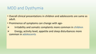 Depression in children and adolescents | PPTX