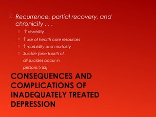 Depression in the geriatric by Dr. swati singh | PPT