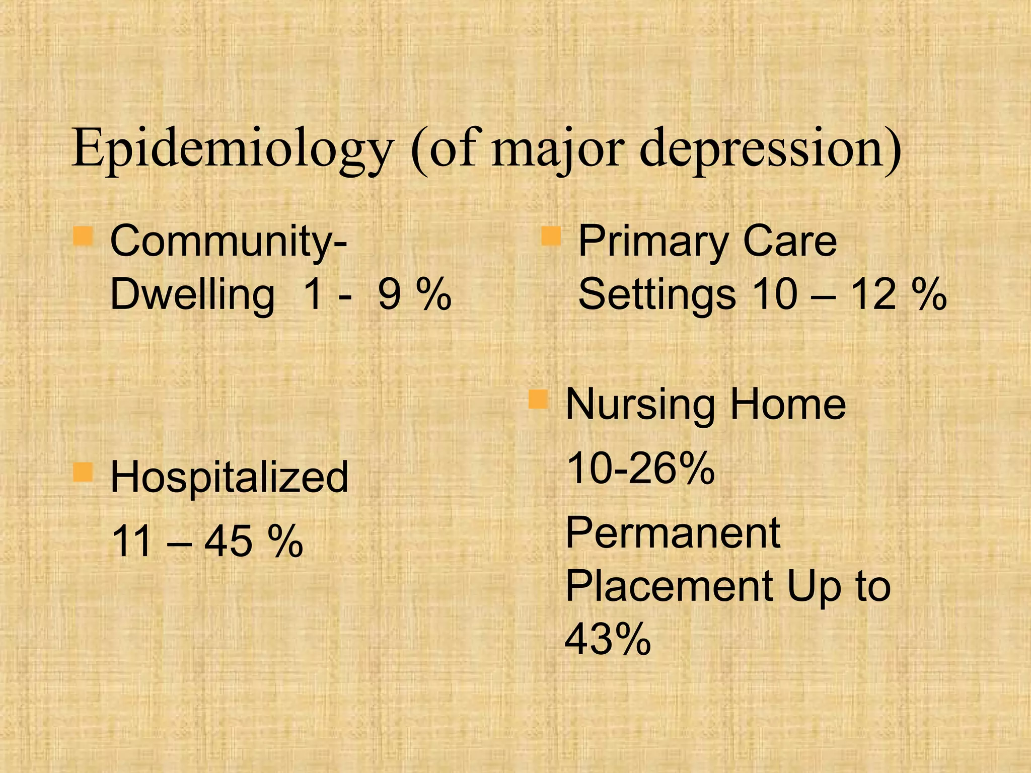 Depression in the geriatric | PPT