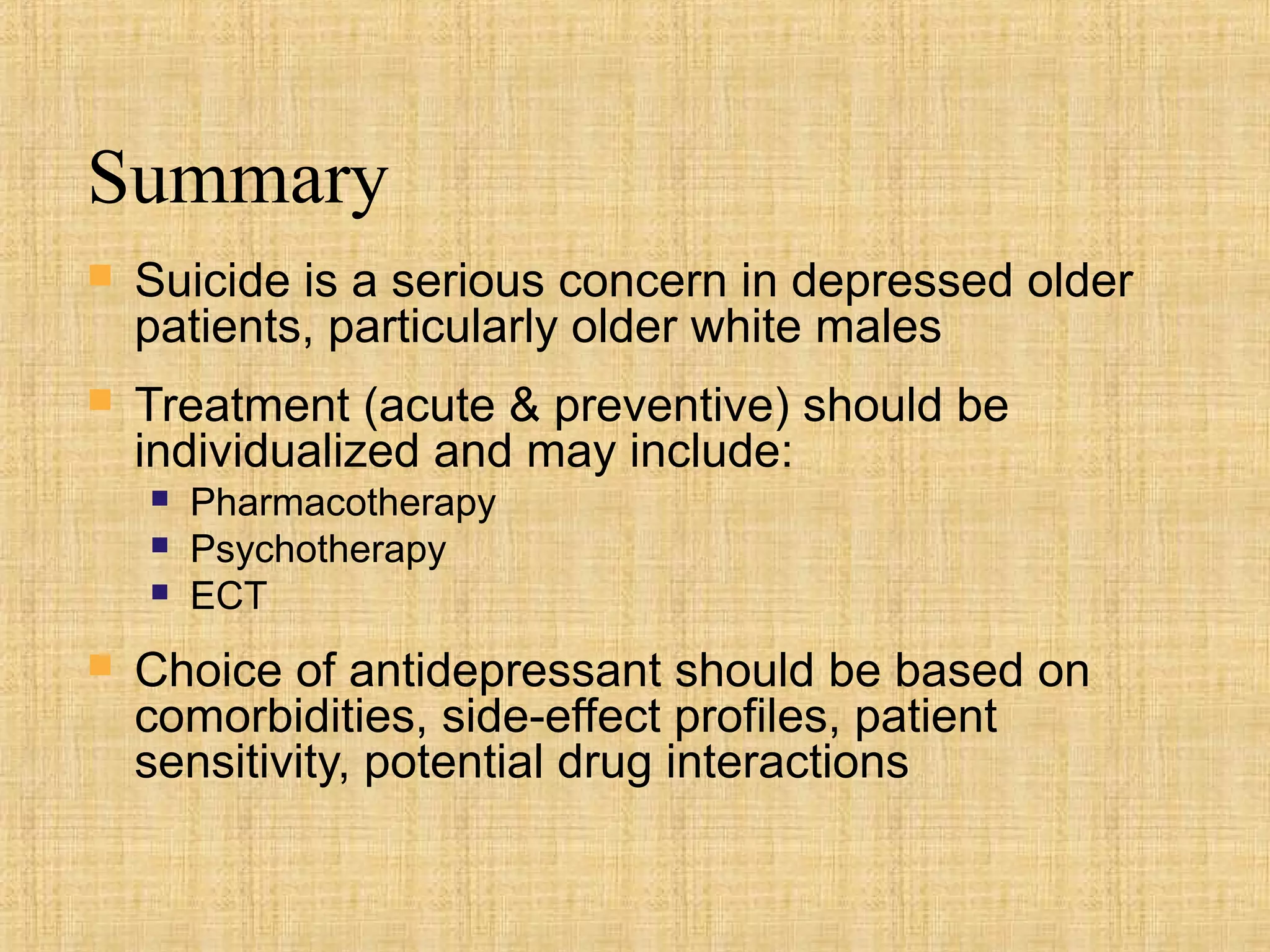 Depression in the geriatric | PPT