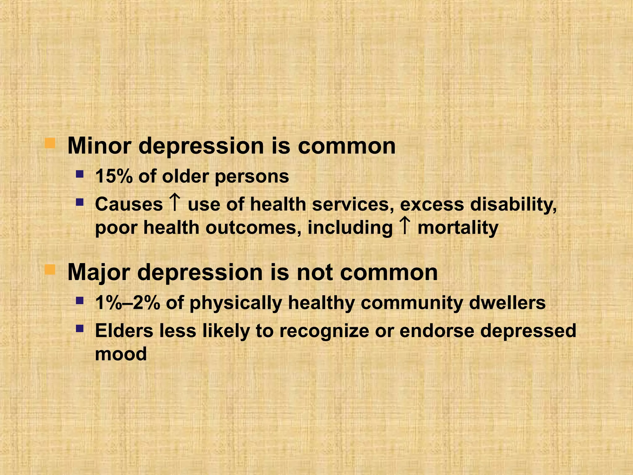 Depression in the geriatric | PPT