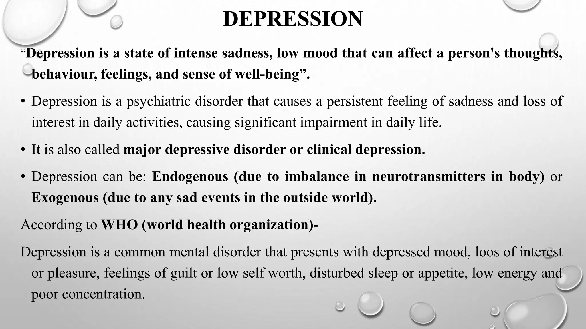 depression (Psychiatric disorder) .pptx