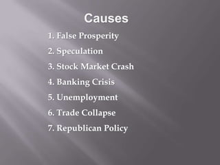 Great Depression Causes And Effects