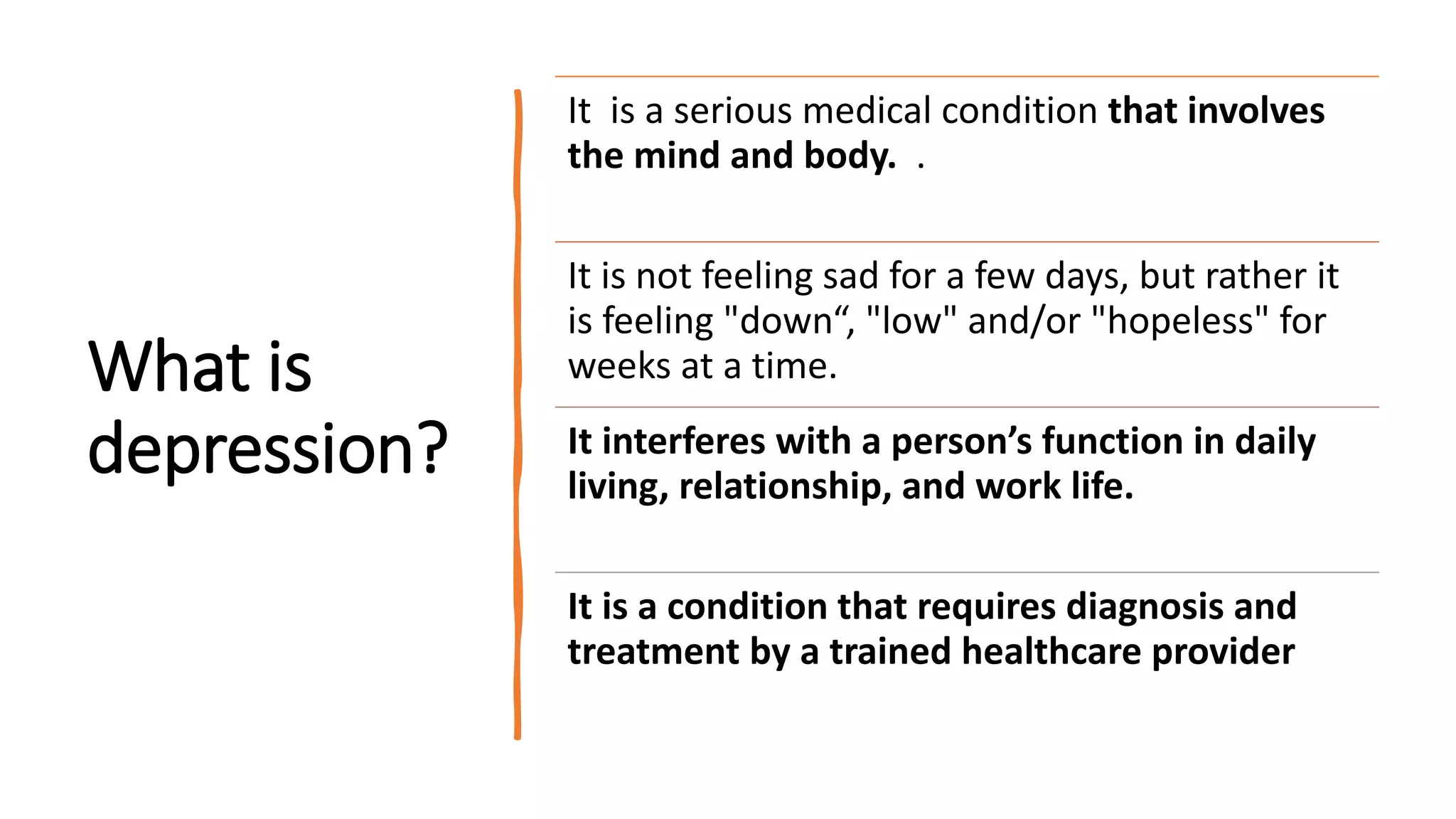 Depression PPT.pptx | Mental Health | Diseases and Conditions