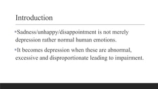 Clinical Depression, mental health nursing. | PPTX