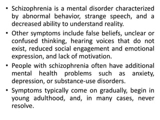 Depression, schizophrenia, ALZHEIMER'S DISEASE | PPTX
