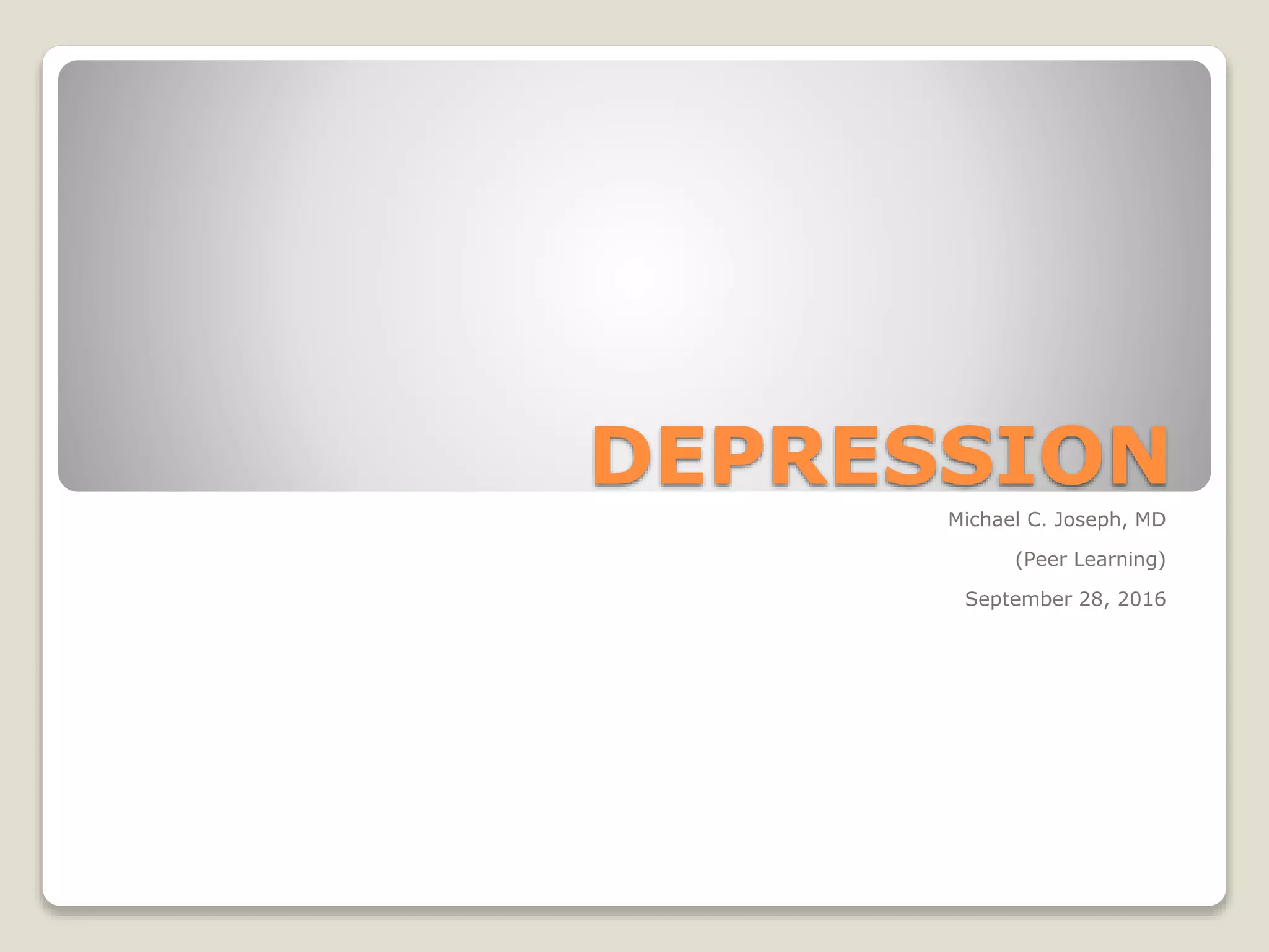 Depression | PPTX