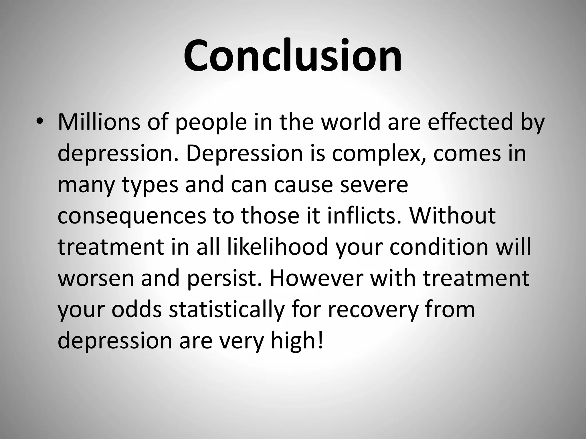 Depression Social and Economic Impact and its Treatment | PPTX