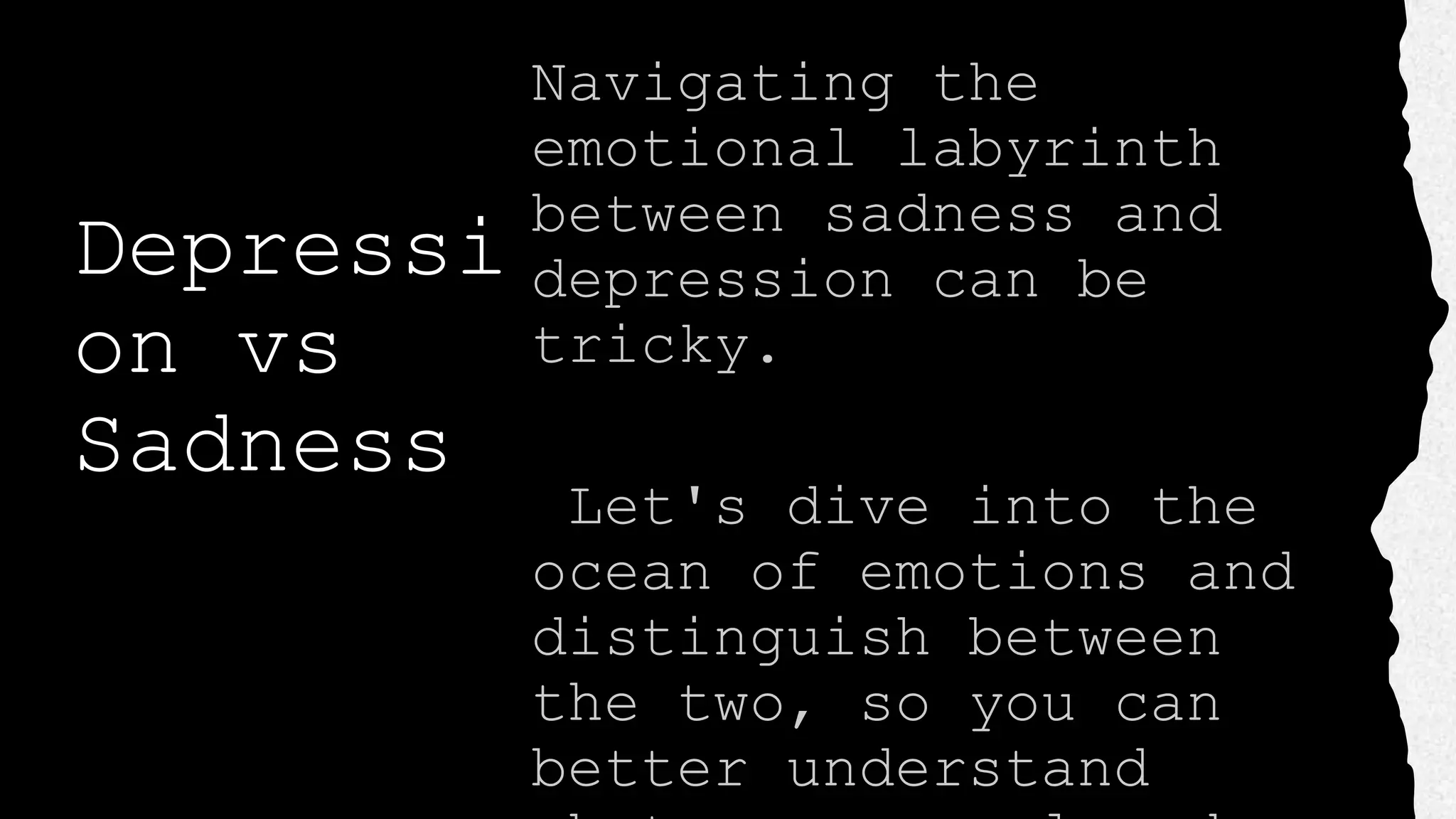 Beyond Blue: Understanding Depression vs Sadness | PPT