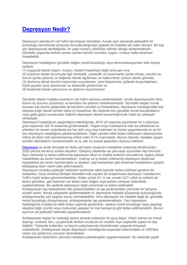 Depresyon nedir? | PDF